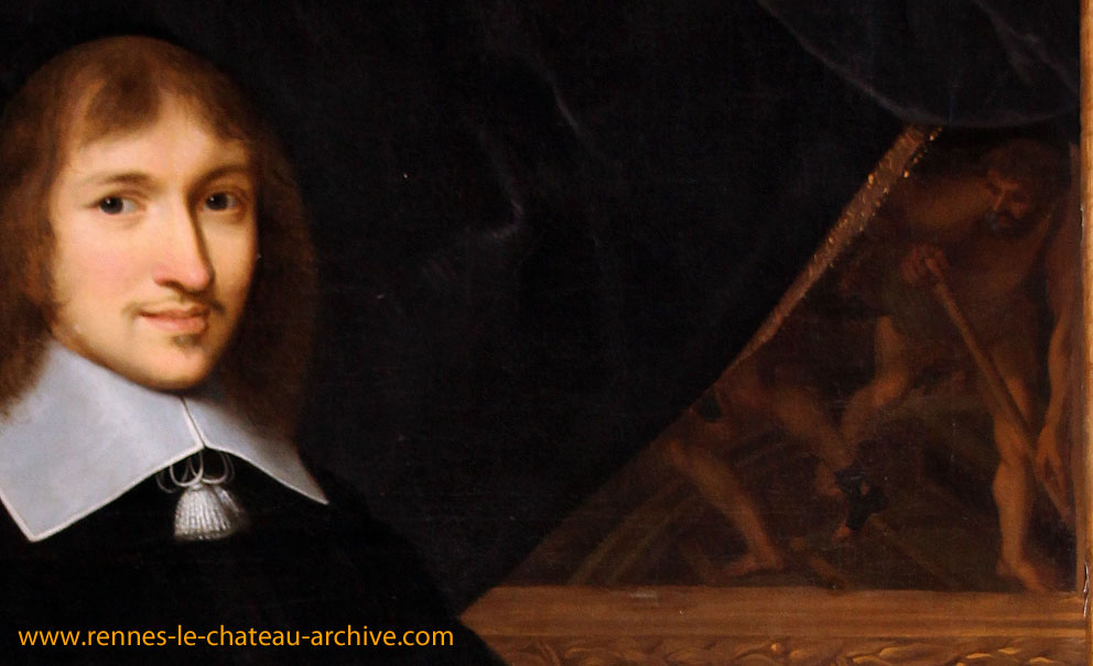 Détail du portrait de Fouquet ‑ À sa droite une scène étrange...