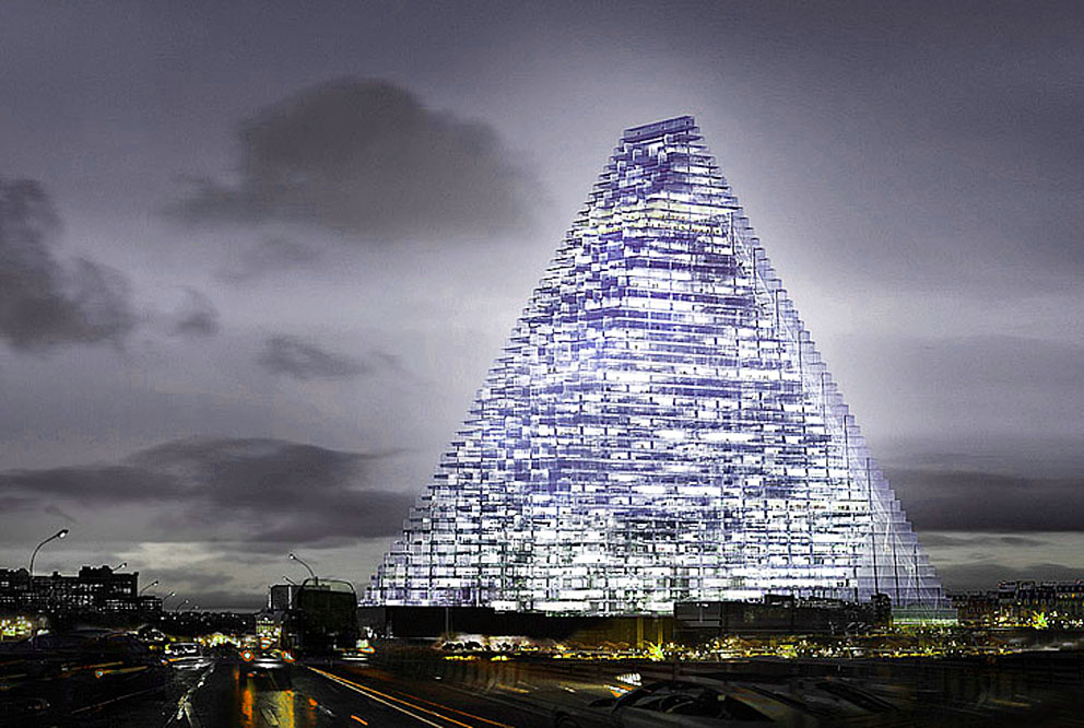 La Tour‑Triangle... Un phare tout en symbole dans la nuit